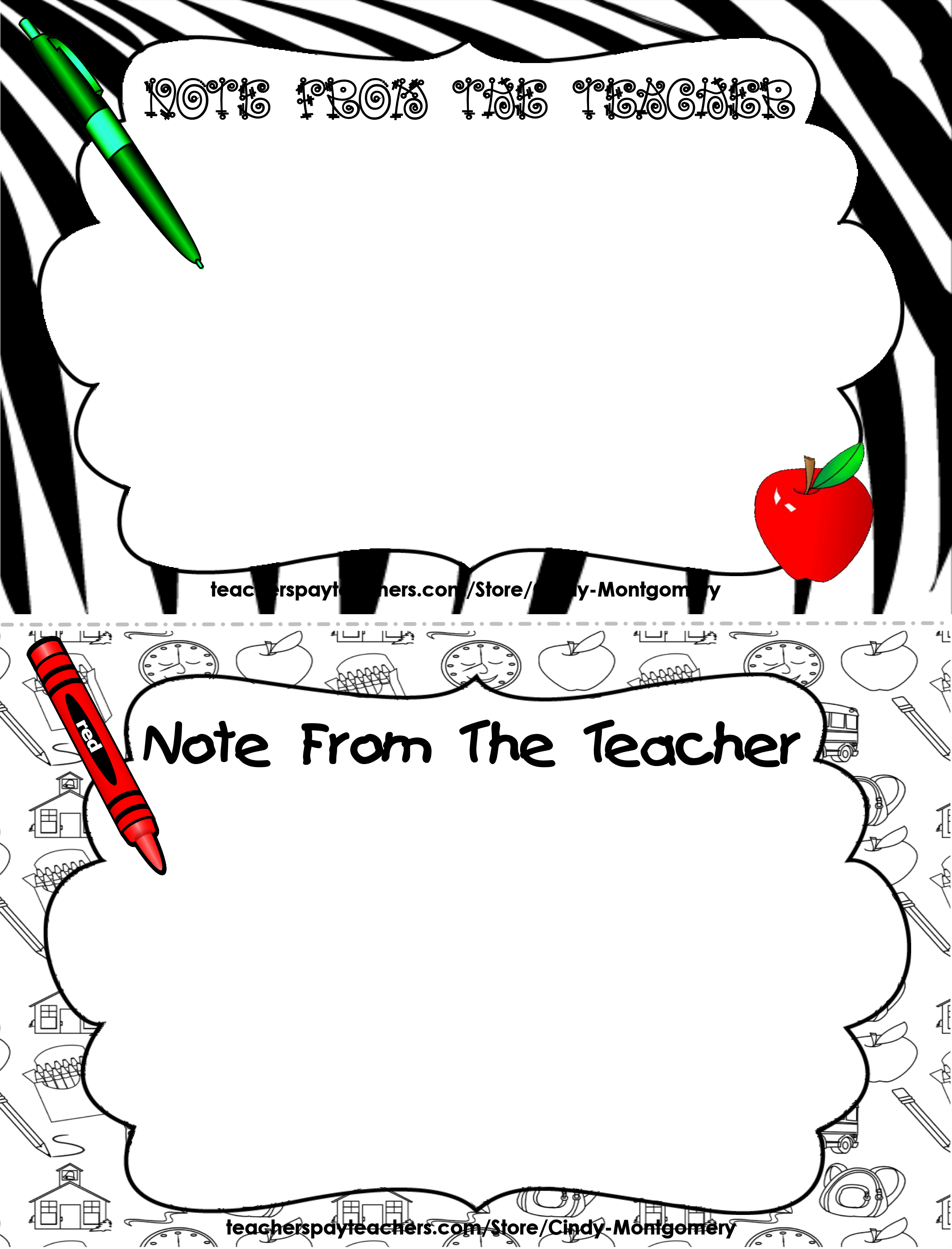 A Note From the Teacher Follower Freebie | Every Day Is The Weekend