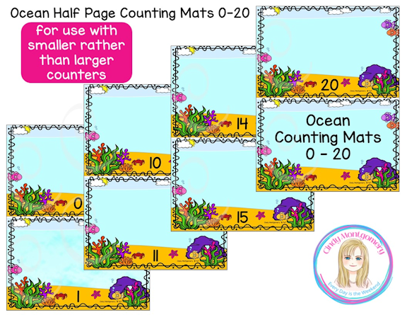 Print Your Own Ocean Math Mats 0 - 20 | Every Day Is The Weekend