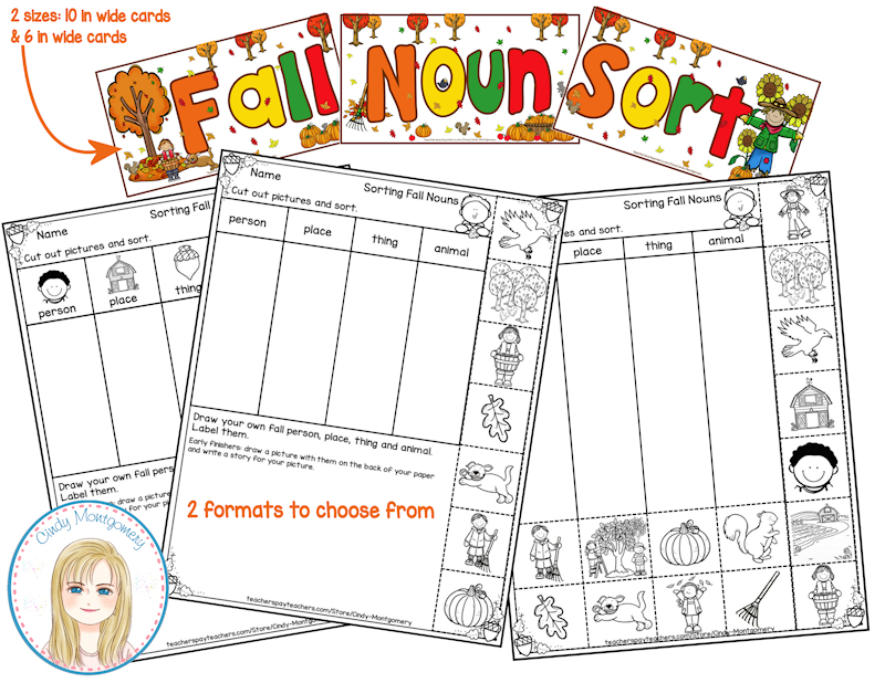 Fall Noun Sort Printables | Every Day Is The Weekend