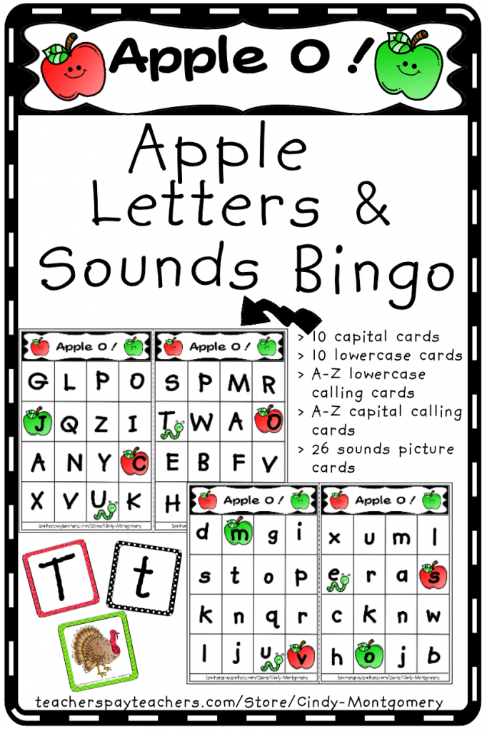 Apple O! : Apple Letters and Sounds Bingo Game | Every Day Is The Weekend
