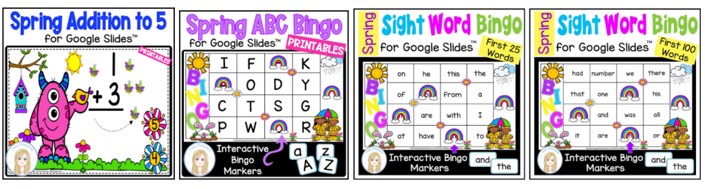 Spring Activities for Kindergarten and First Grade using Google Slides ...